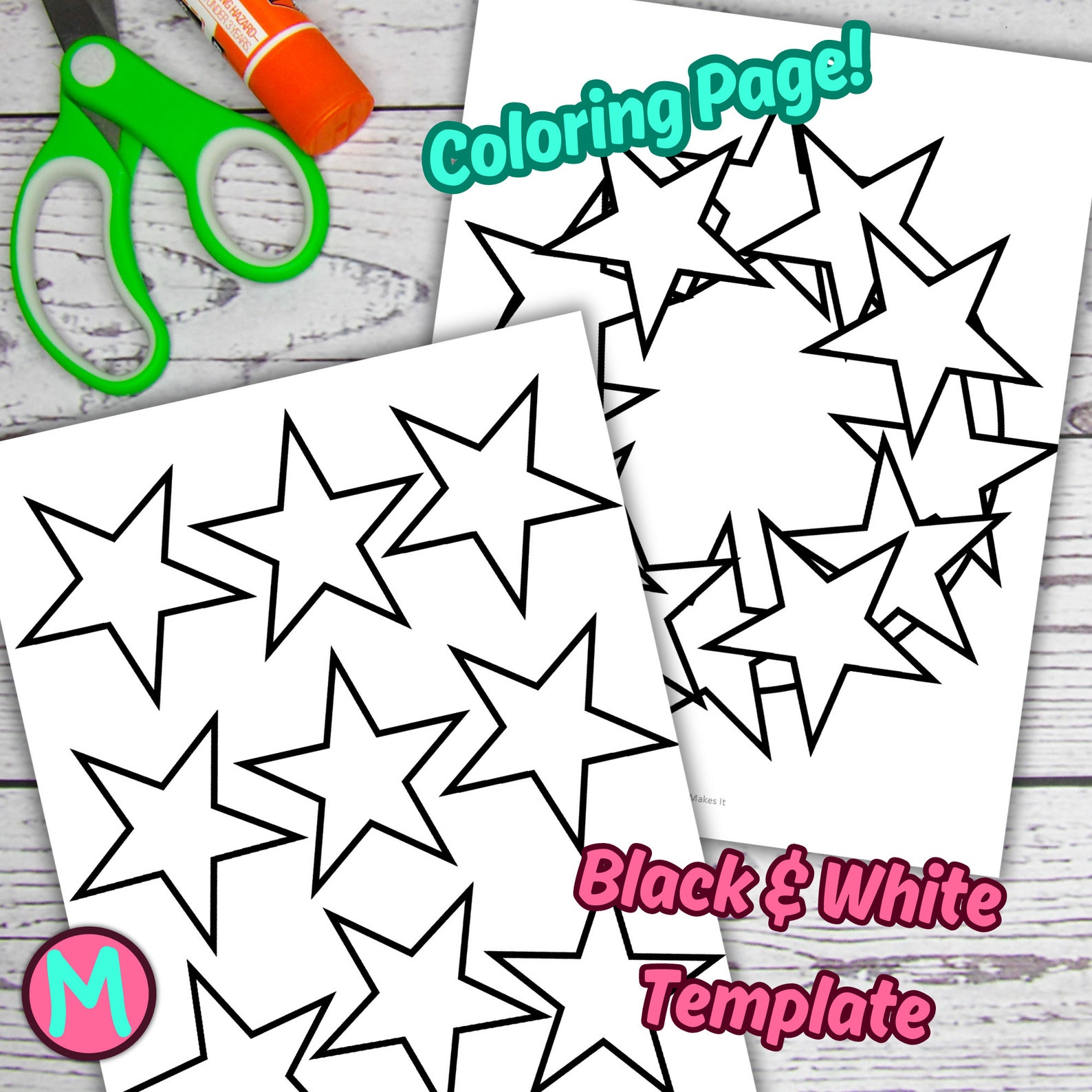 4th of July Star Wreath Craft Template|printable Patriotic Paper Craft ...