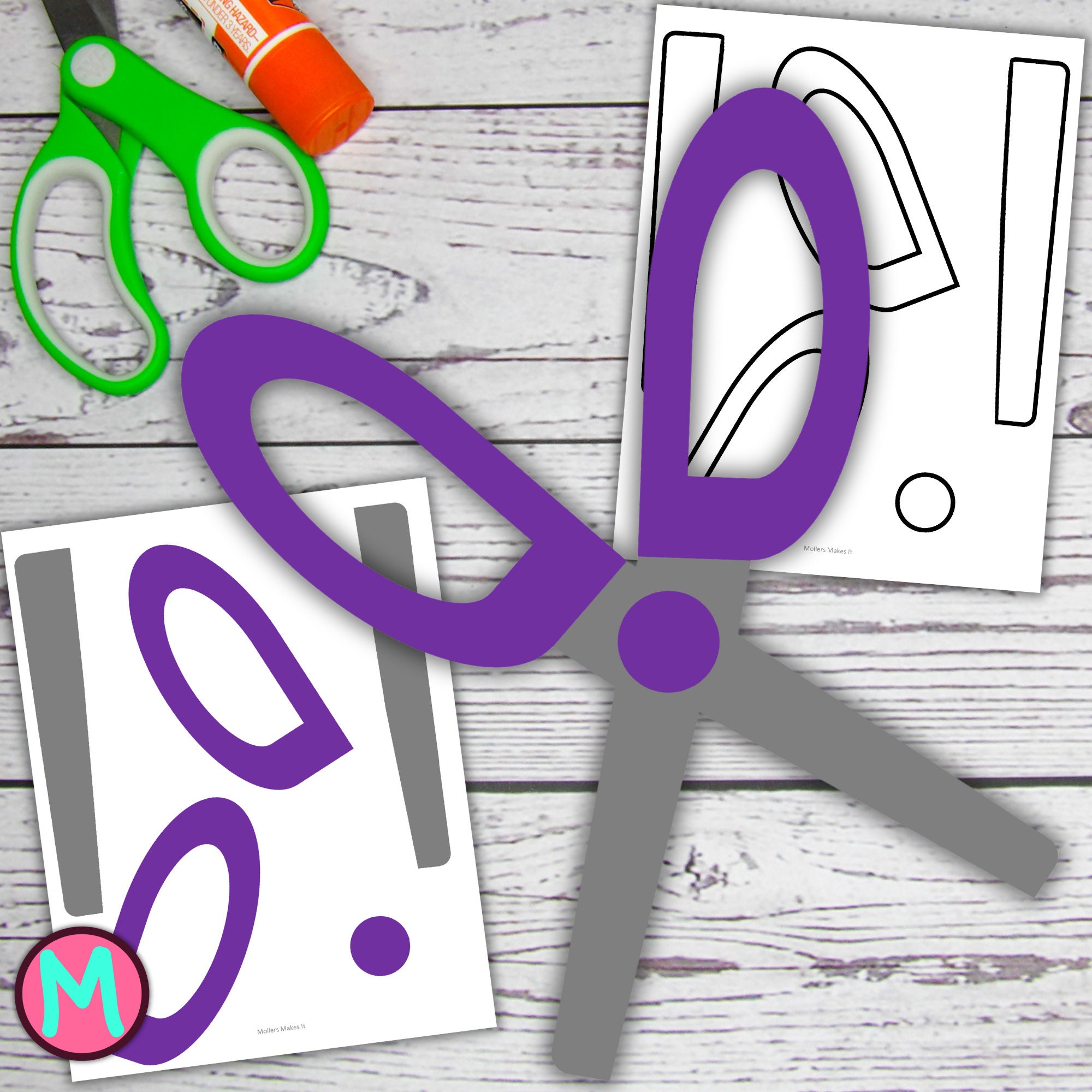 Spiffy Scissors Craft Template for Preschool, Kindergarten, Elementary ...