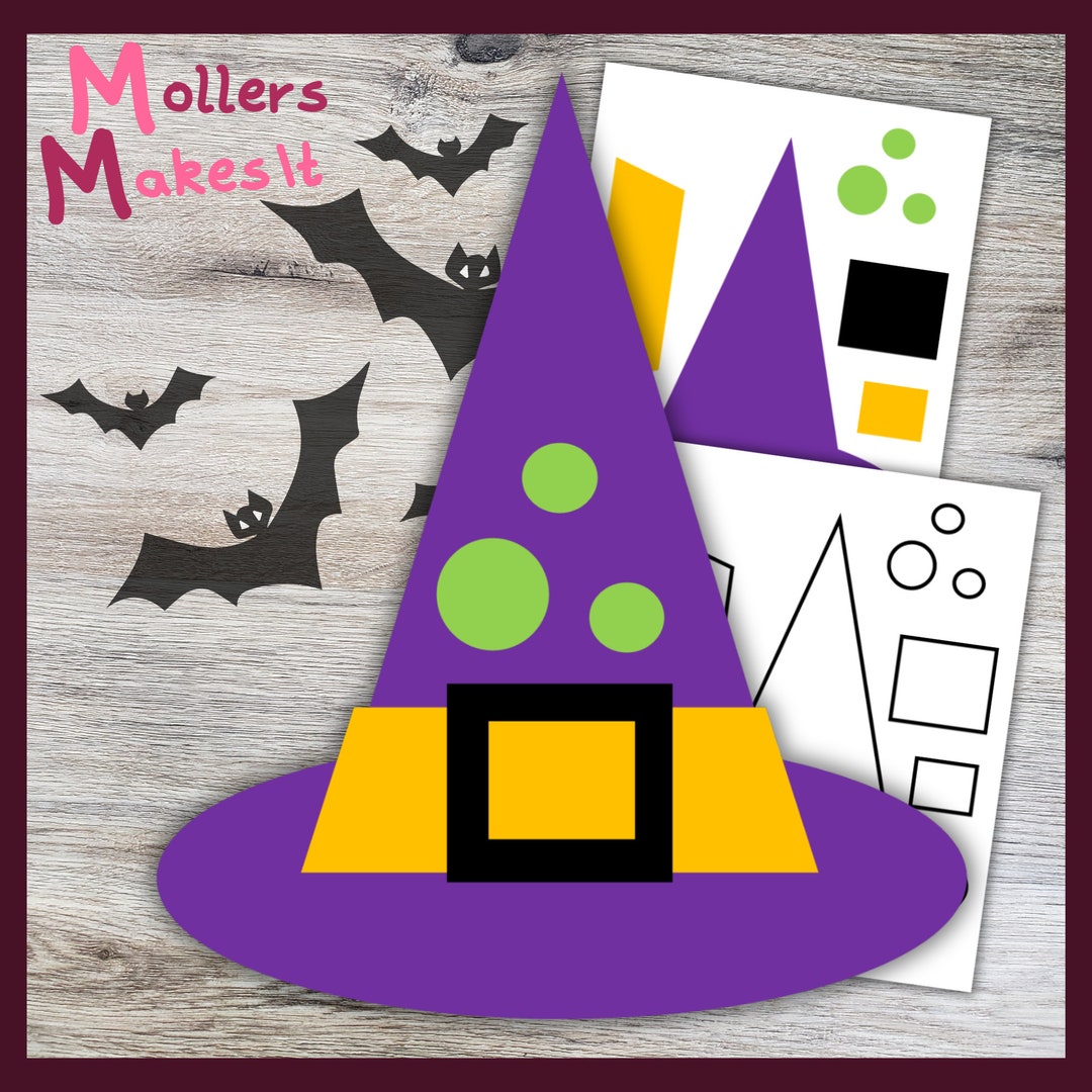 Witch Hat Craft Template for Kids, Preschool, Kindergarten, Elementary ...