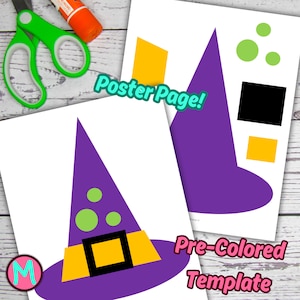 Witch Hat Craft Template for Kids, Preschool, Kindergarten, Elementary ...
