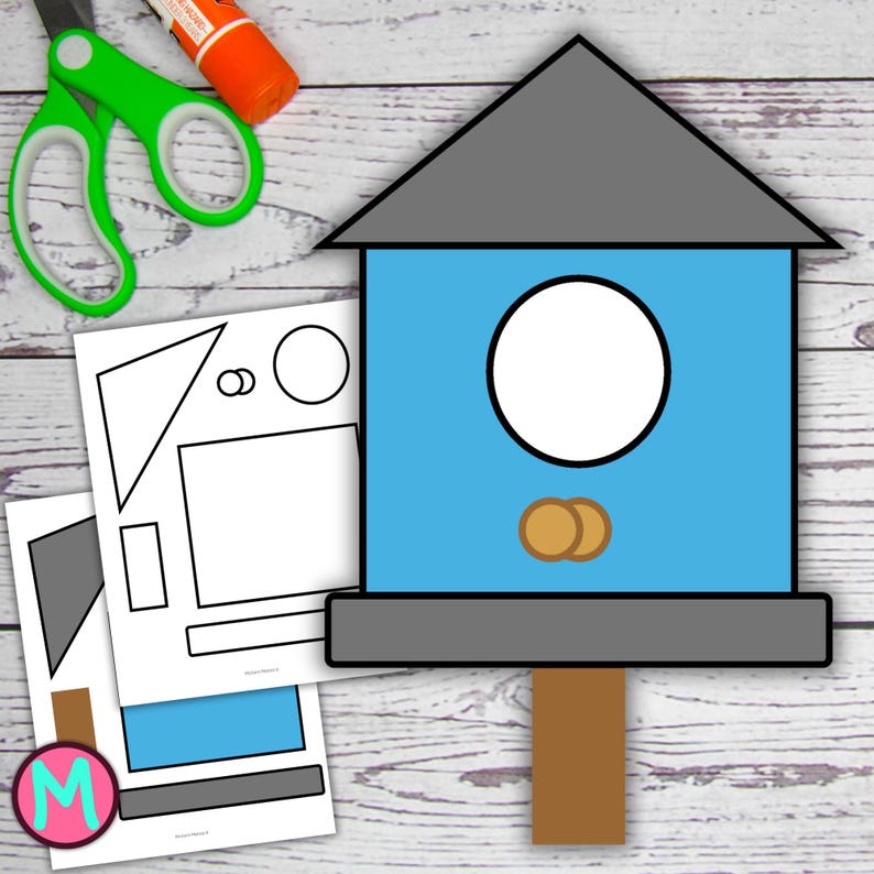 Birdhouse Craft Template for Preschool, Simple Toddler Birdhouse Craft ...