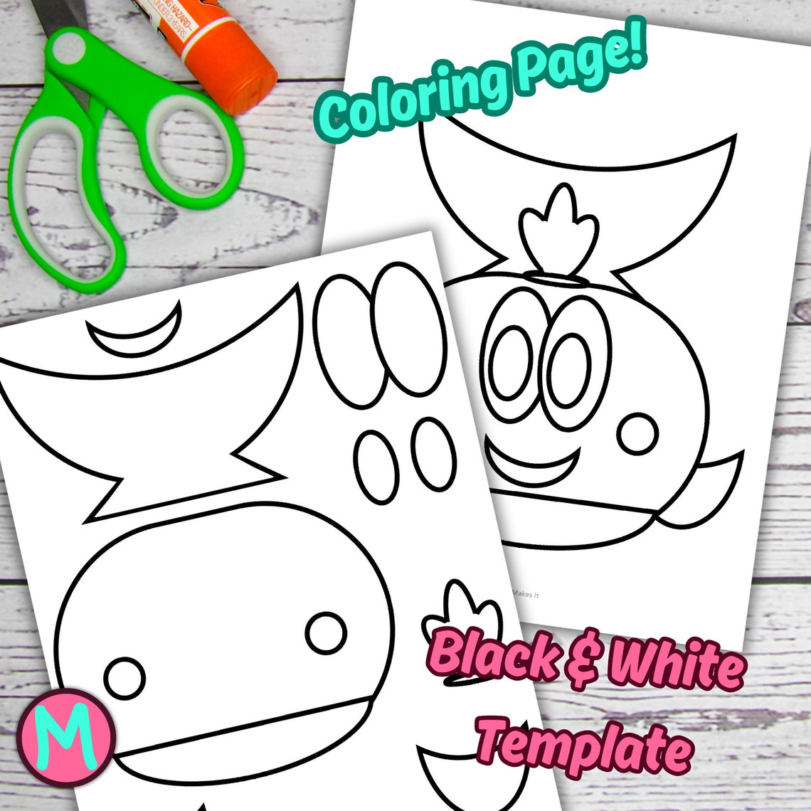 Whale Craft Template for Kids in Pattern for Preschool, Kindergarten ...