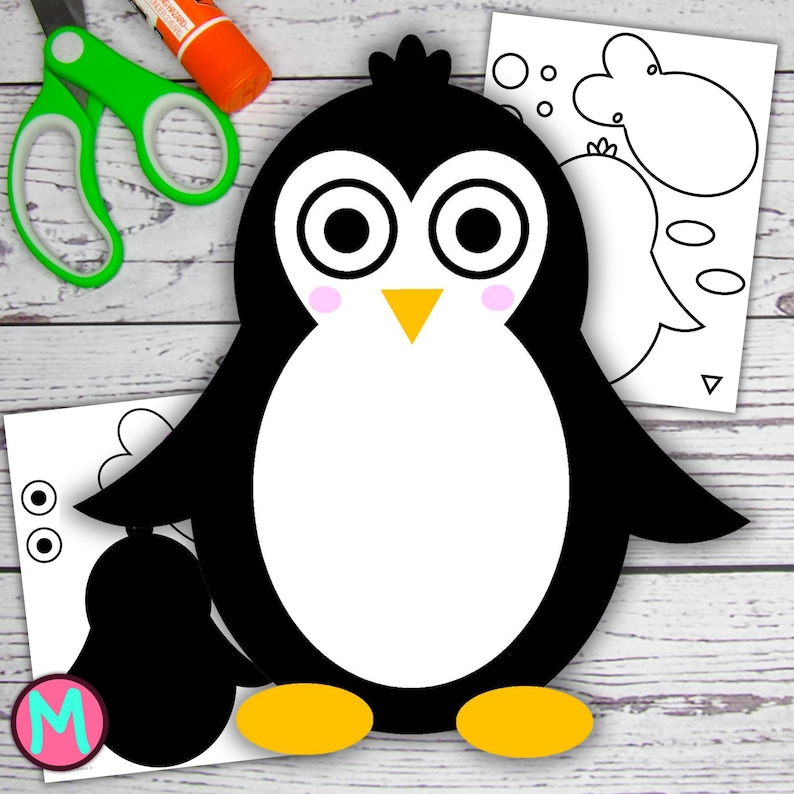 Buy Penguin Craft Template Printable, Cut and Glue Kids Craft ...