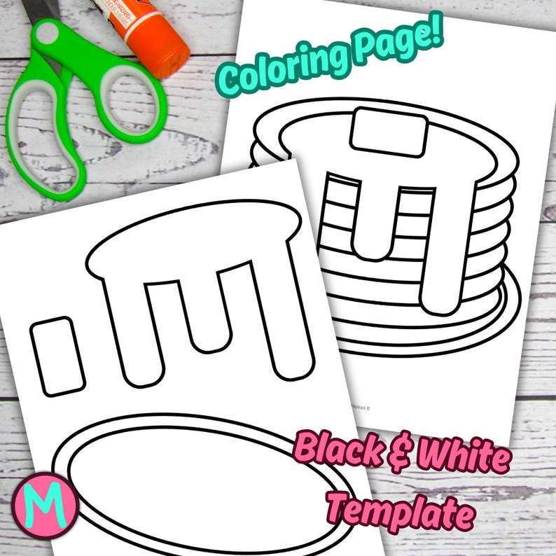 Pancake Craft Template: Printable Food Cut & Glue Paper Craft for Kids ...
