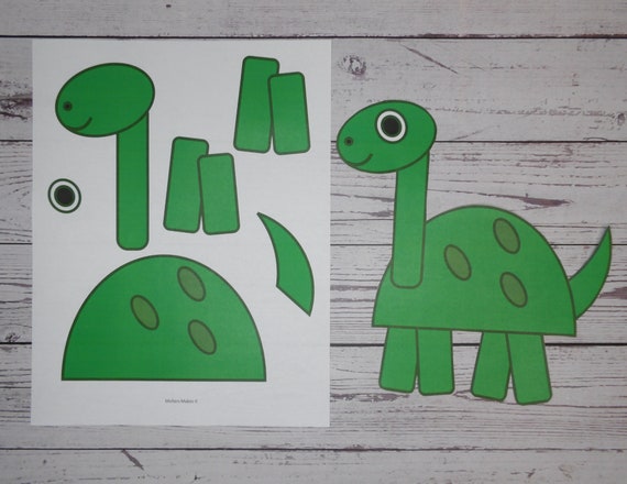 Brontosaurus Sjabloon Two Acrylic Dinosaur Bunting/Sewing/Craft