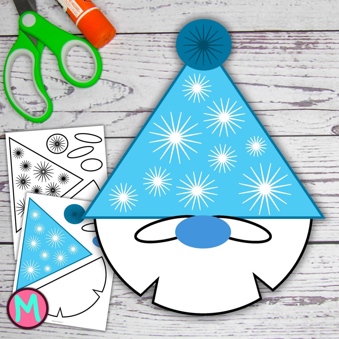 Winter Gnome Craft Template, Preschool Activity, Printable Kids Paper ...