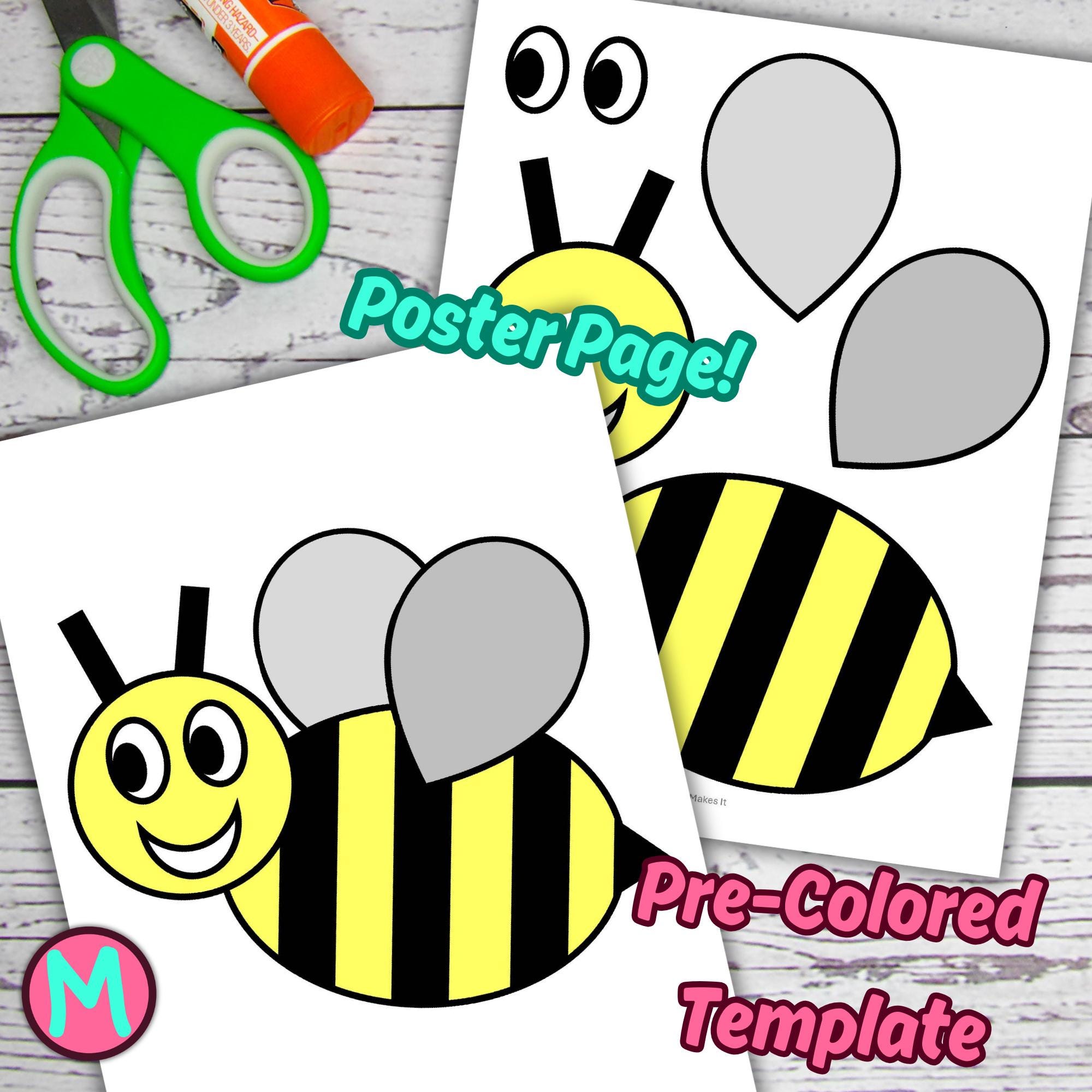 Flying Bee Craft, Printable Cut and Glue Paper Craft for Kids (PDF) - Etsy