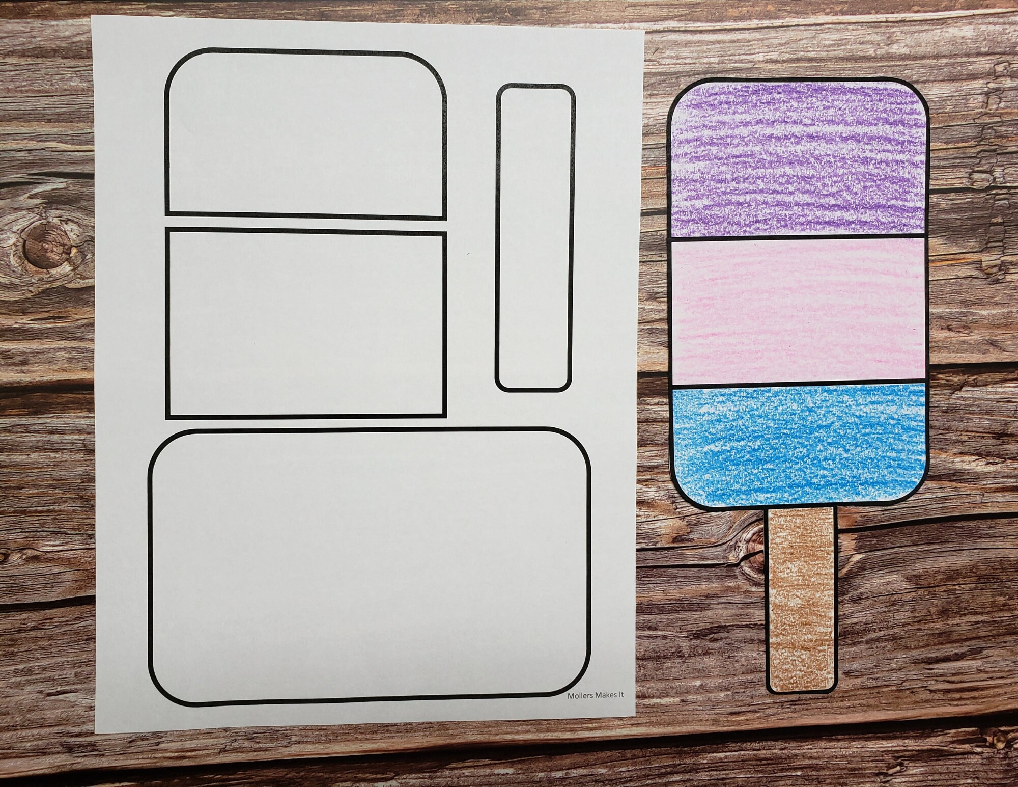 Popular Popsicle Craft Template for Kids, Preschool, Kindergarten ...