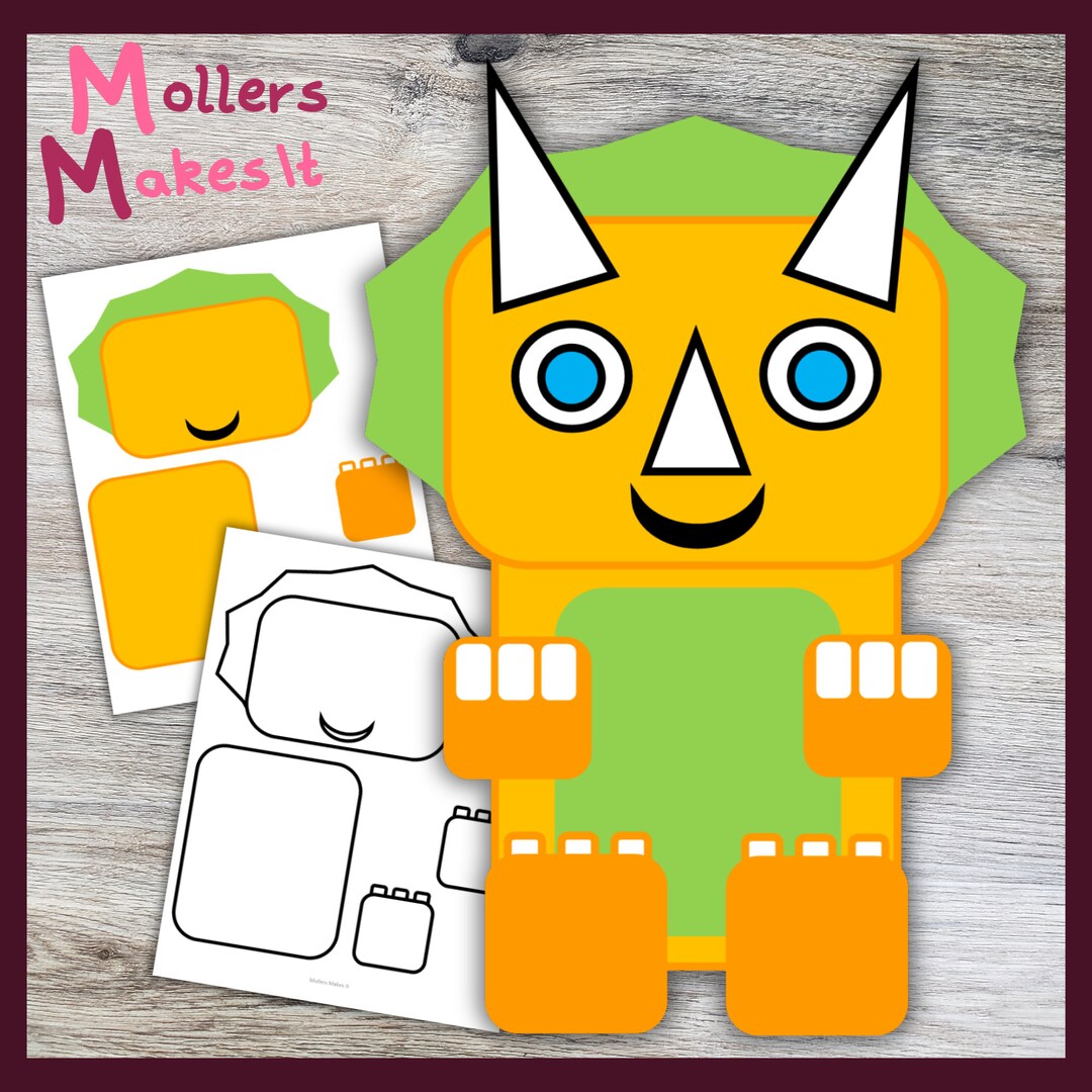 Triceratops Dinosaur Paper Craft Template for Kids in Preschool ...