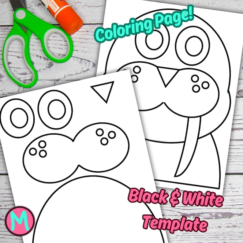 Walrus Craft Template: Printable Cut and Glue Paper Craft for Kids (PDF ...
