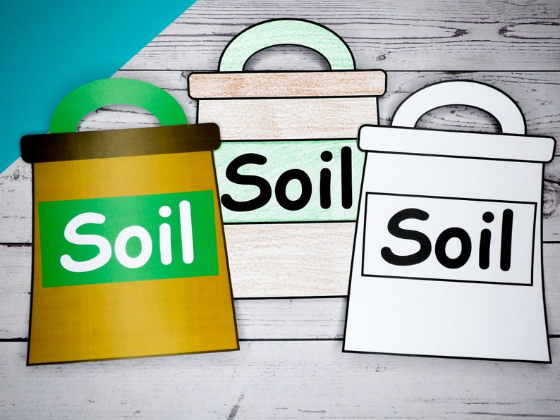 Bag of Soil Craft Template for Kids, Cut and Glue Activity for ...