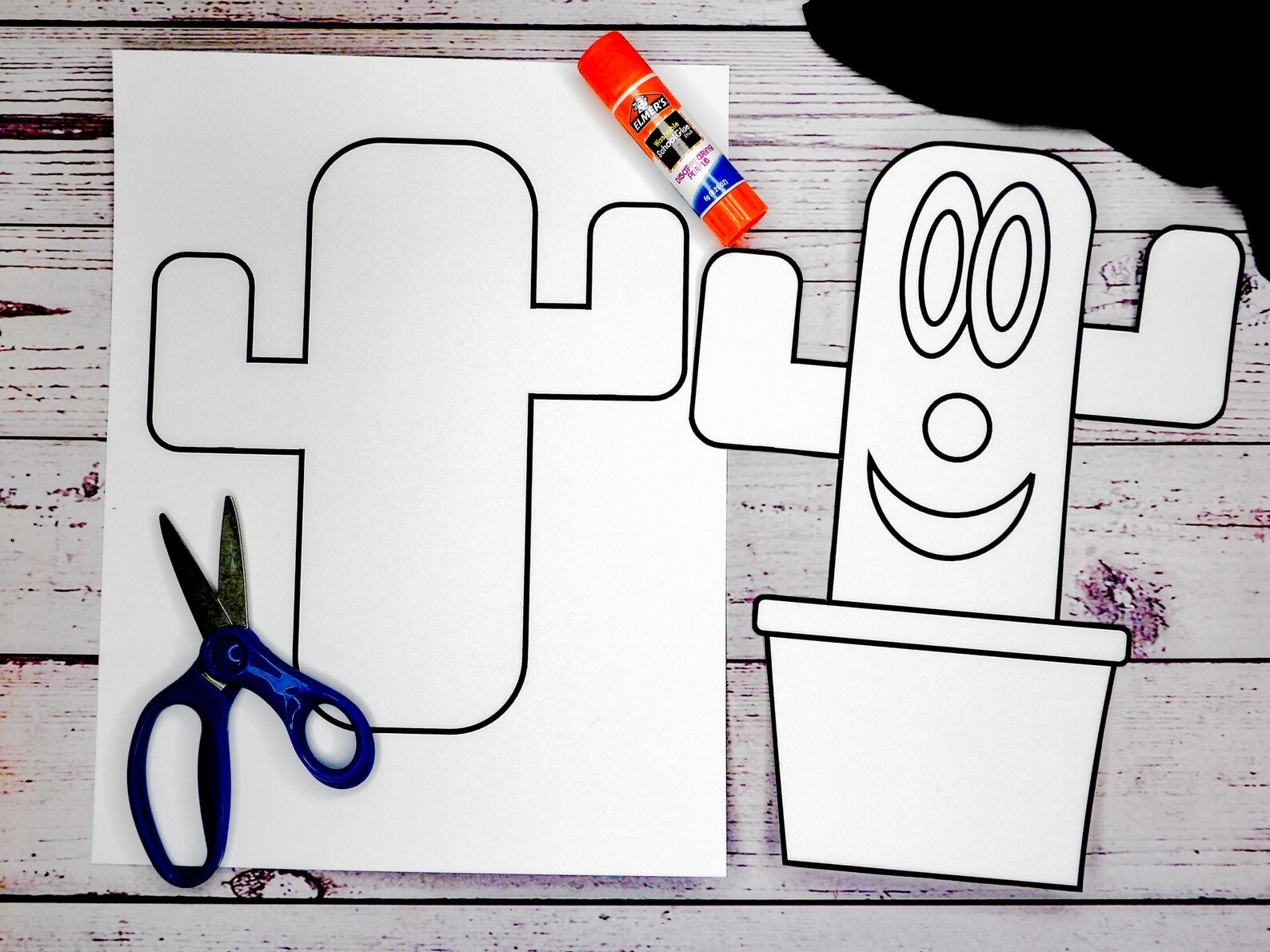 Cactus Craft Template for Kids, Cut and Glue Crafts for Preschool, Easy ...