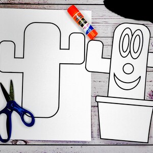 Cactus Craft Template for Kids, Cut and Glue Crafts for Preschool, Easy ...