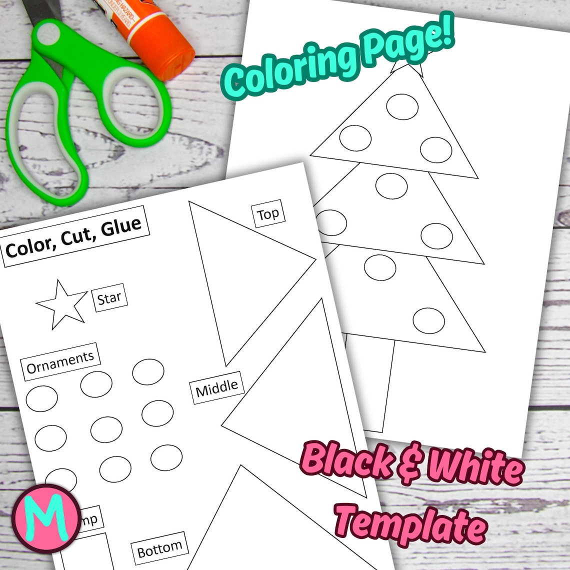 Christmas Tree Craft Template: Cut and Glue Activity (PDF) - Etsy