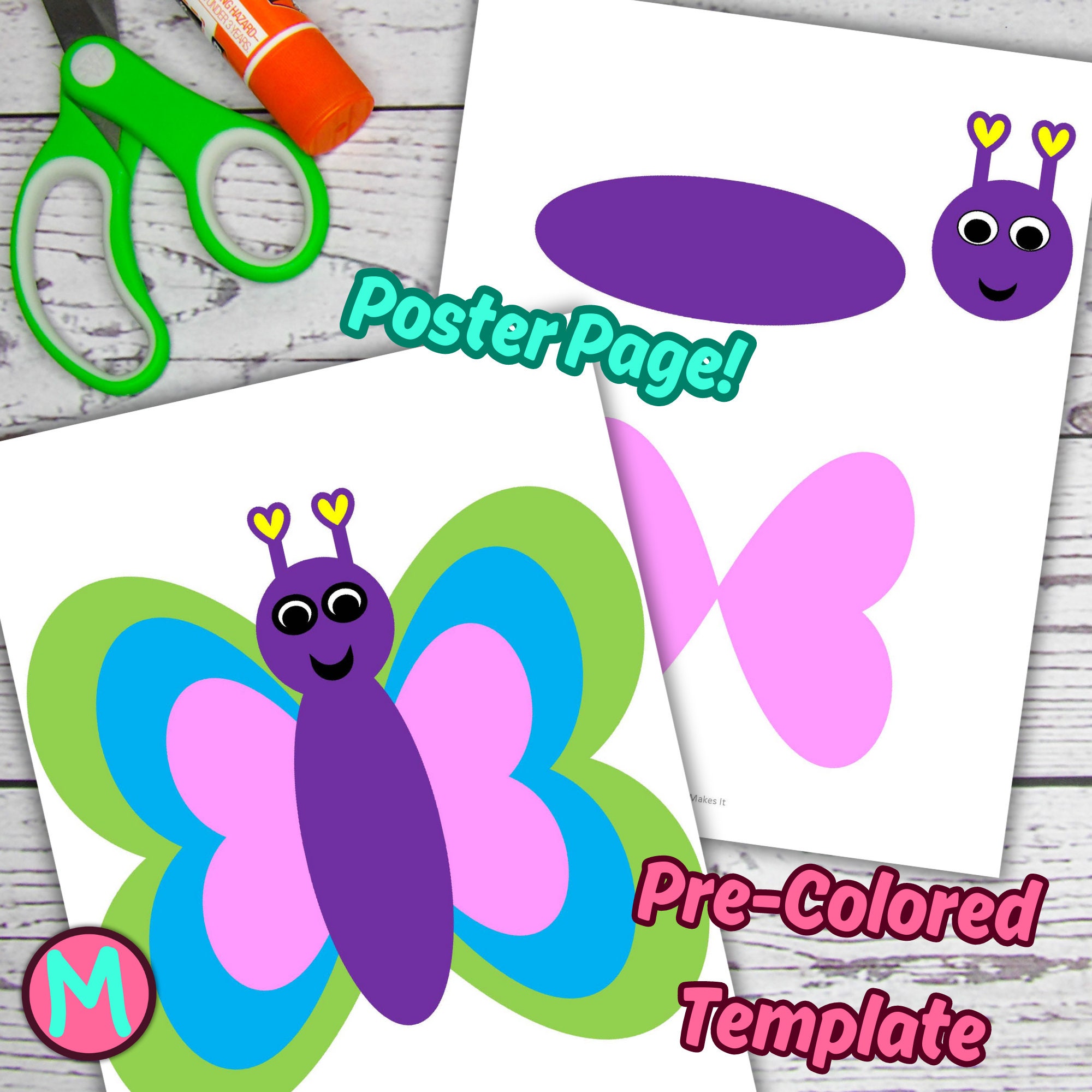 Butterfly Craft Template for Preschool, Kindergarten, Elementary ...