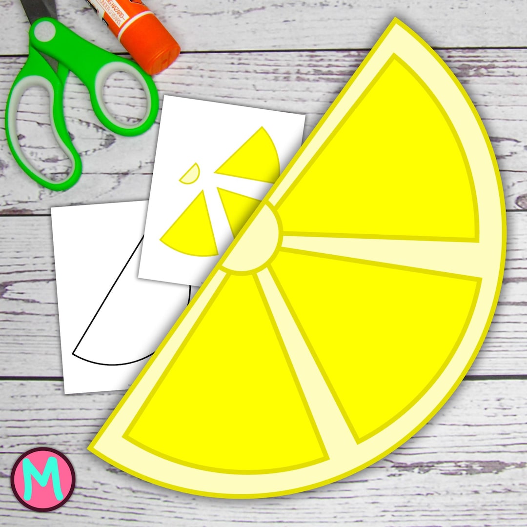 Lemon Slice Craft Template, Printable Cut and Glue Paper Craft for Kids ...