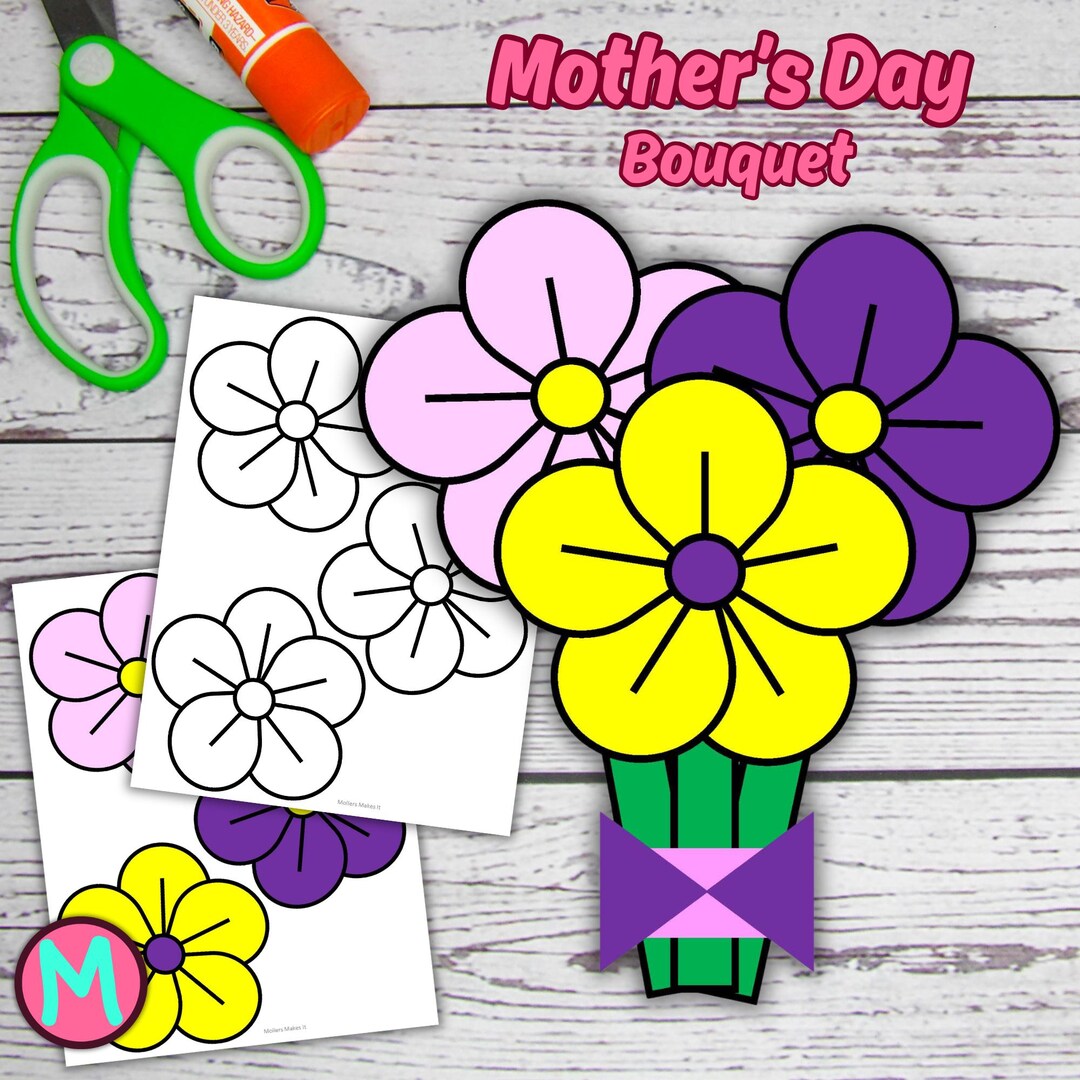 Bouquet of Flowers Craft for Kids, Simple Preschool Flower Craft, Fun ...