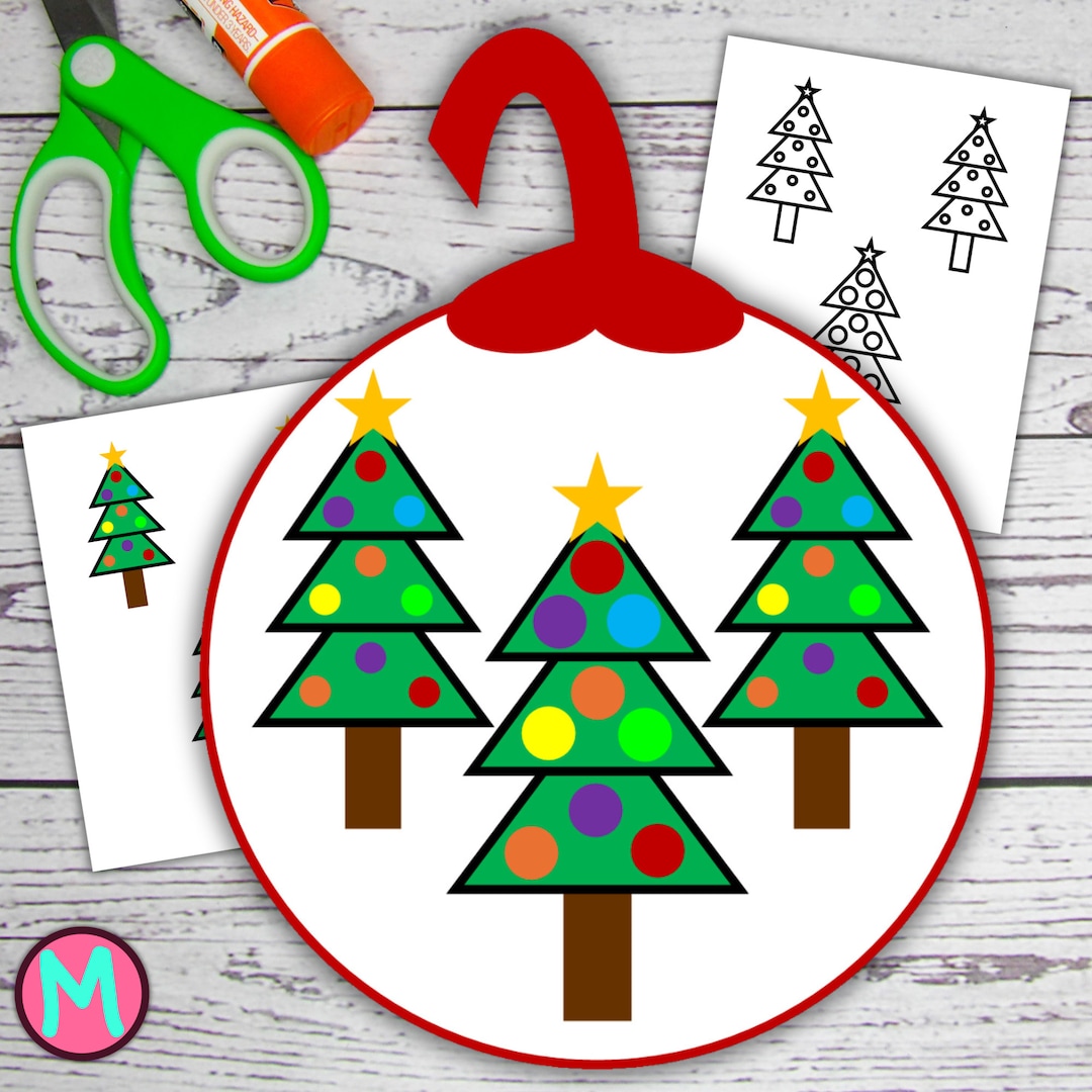 Christmas Ornament Craft Template for Kids, Simple Toddler Craft ...