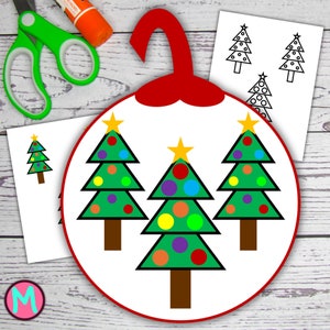 Christmas Ornament Craft Template for Kids, Simple Toddler Craft ...