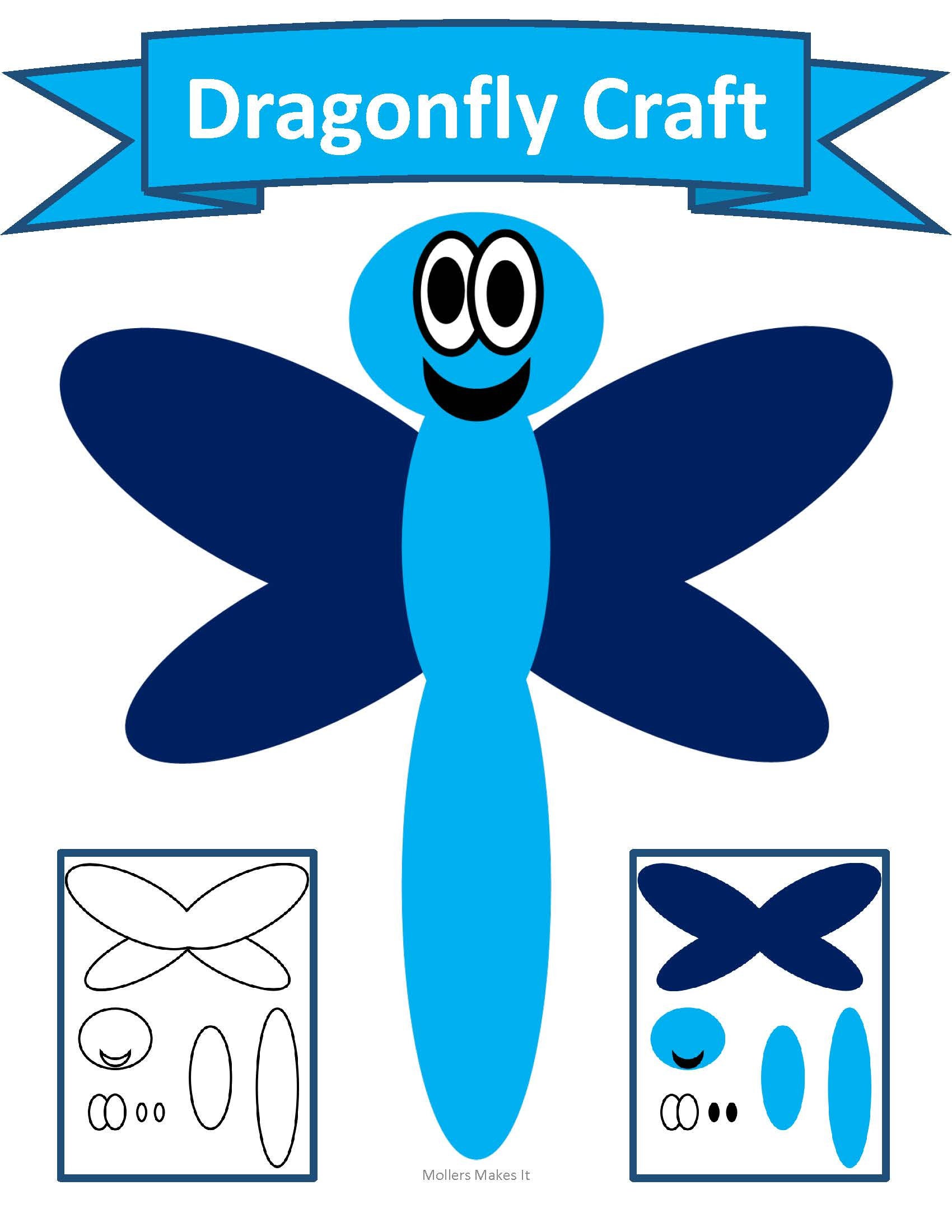 Dragonfly Paper Craft Pattern Template for Kids in Preschool ...