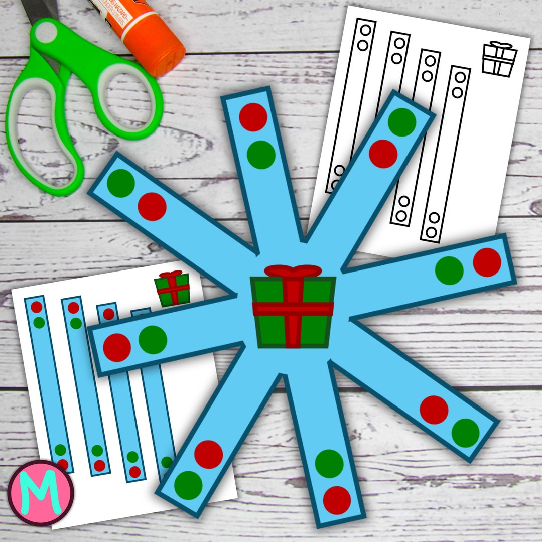 Christmas Snowflake Craft Template: Cut & Glue Paper Craft (PDF) - Etsy