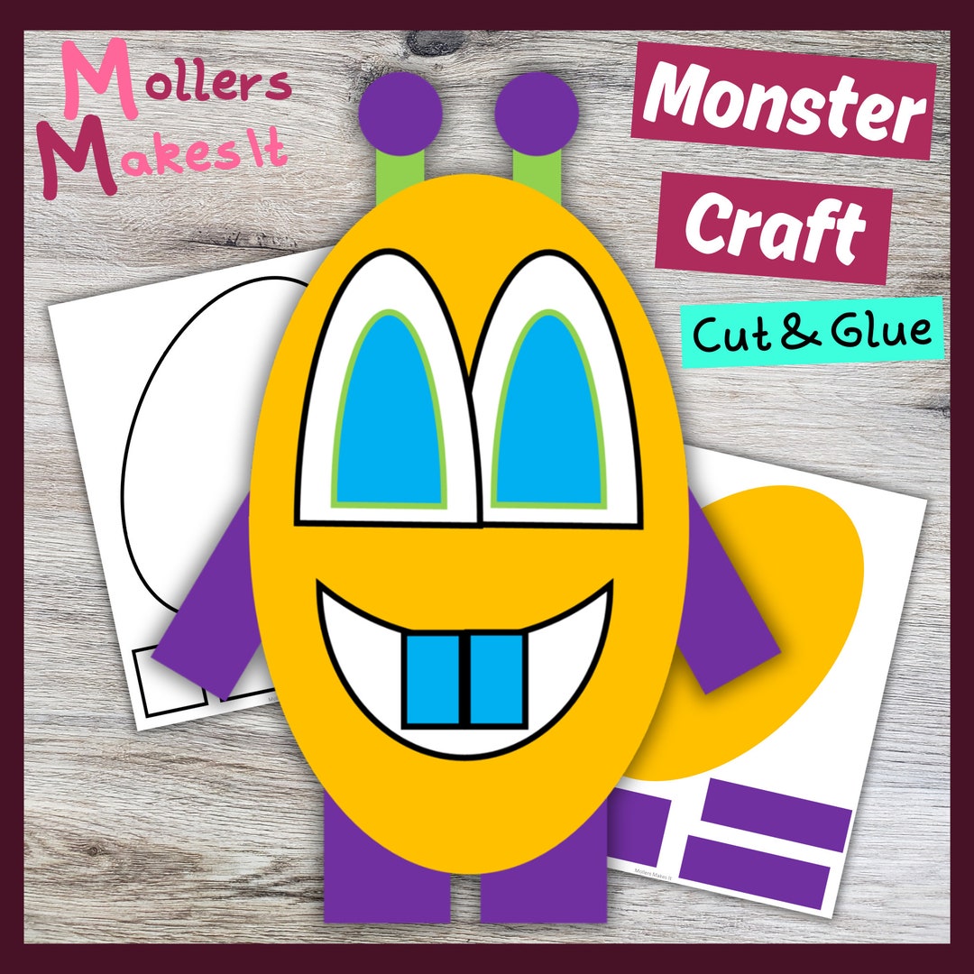 Orange Monster Craft Template for Kids, Preschool, Kindergarten ...