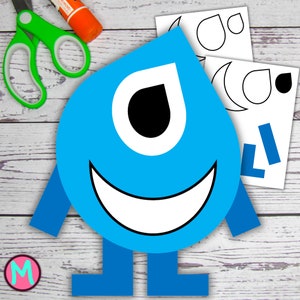 Blue Monster Craft Template for Kids, Preschool, Kindergarten ...