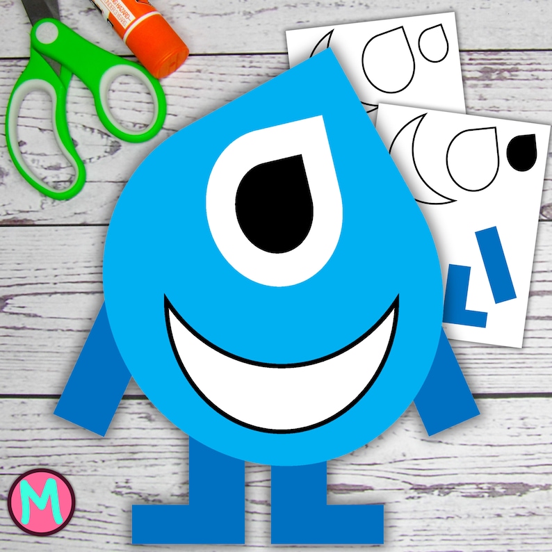 Blue Monster Craft Template for Kids, Preschool, Kindergarten ...