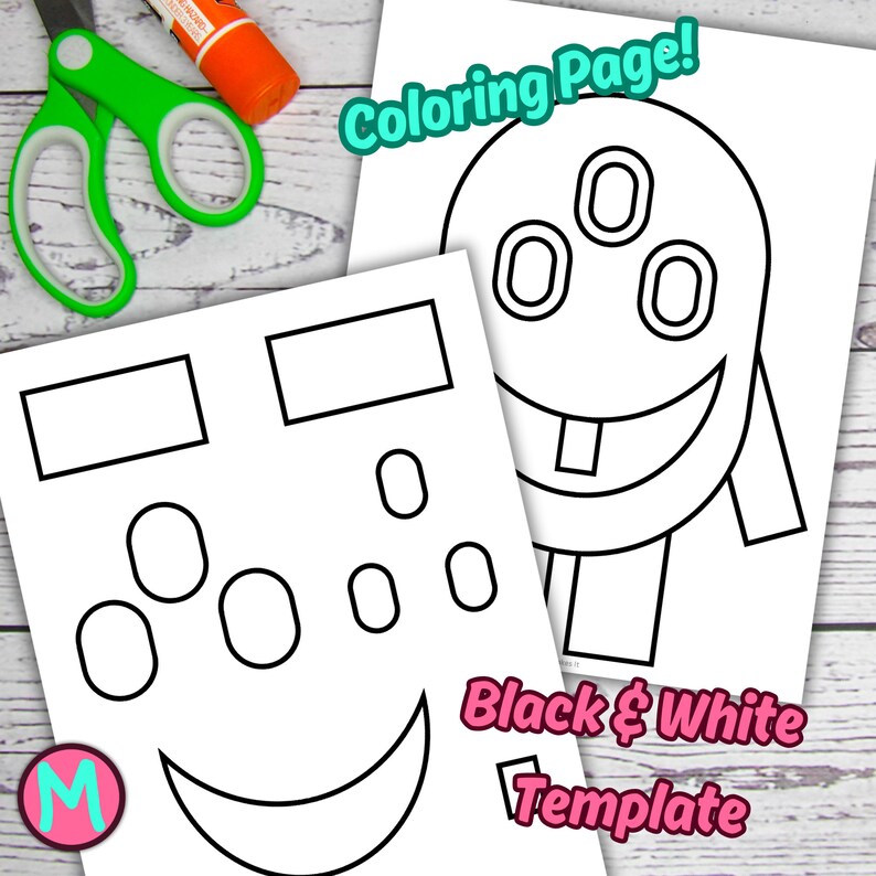 Yellow Monster Craft Template for Kids, Preschool, Kindergarten ...