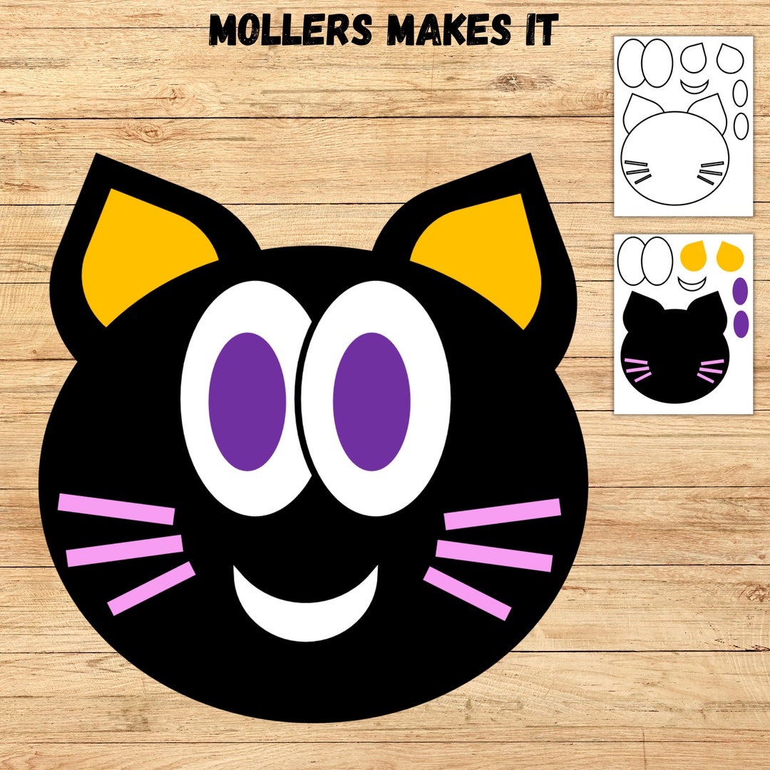 Cat Face Paper Craft Pattern Template for Kids Preschool - Etsy