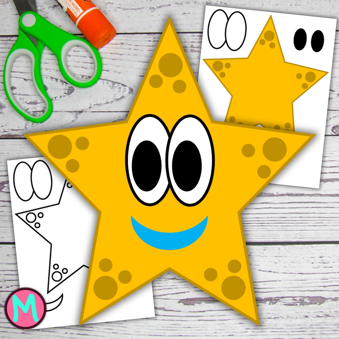 Star Craft Template for Kids: Preschool Cut and Glue Activity (PDF ...