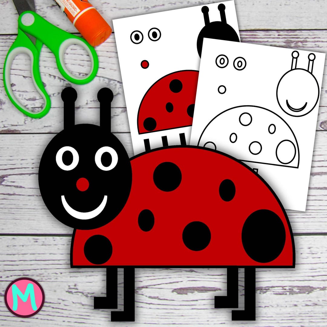 Ladybug Craft Template: Easy Cut & Glue Activity (PDF) - Etsy
