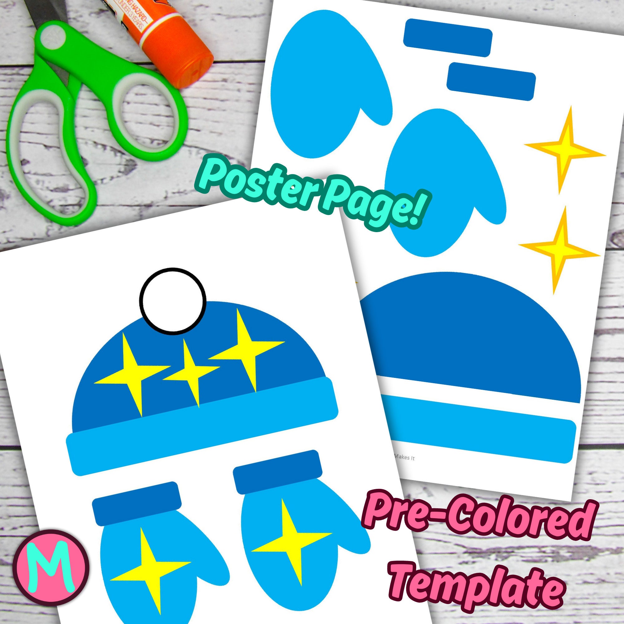 Winter Hat and Mittens Craft Template for Kids in Preschool ...