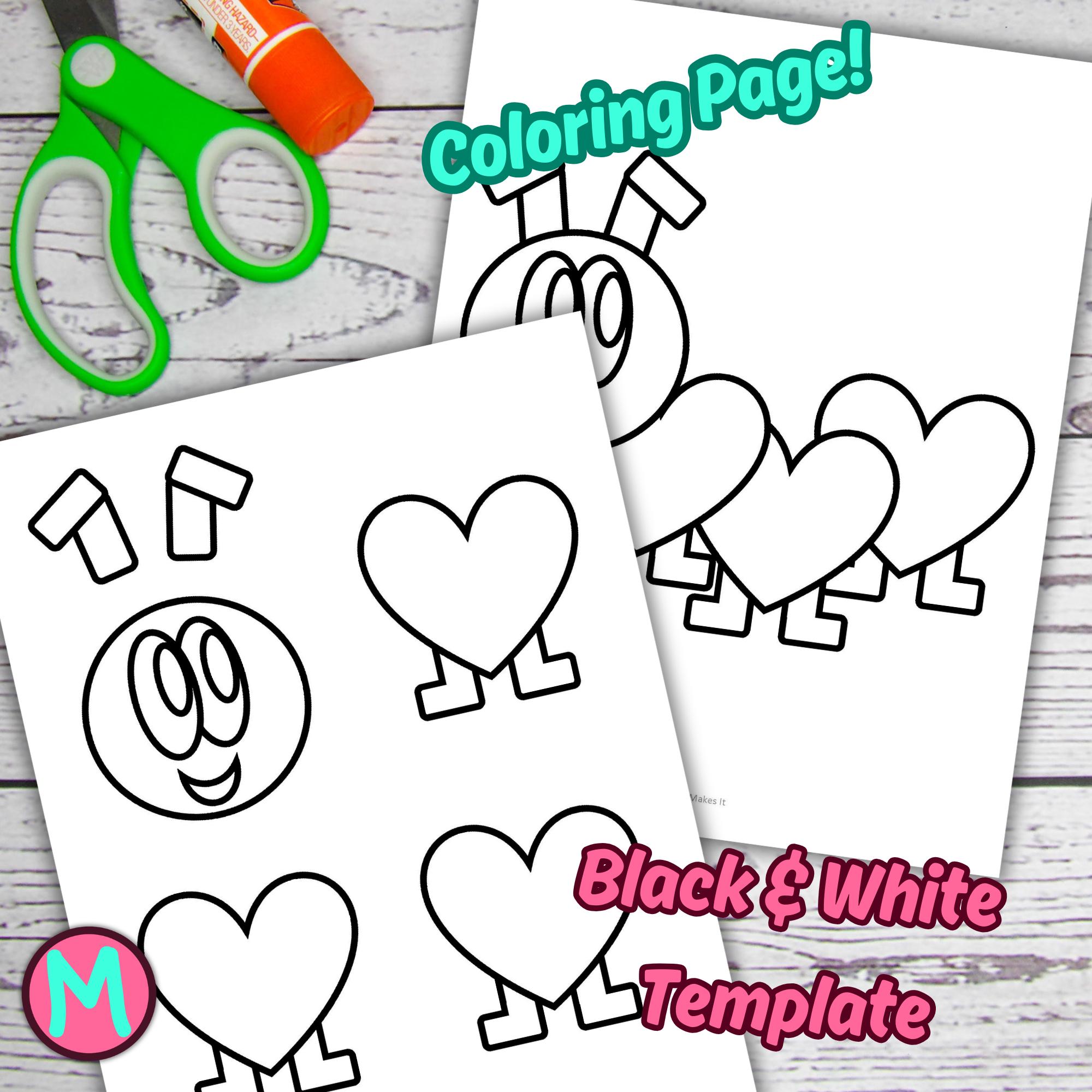 Valentine Caterpillar Craft Template: Printable Cut & Glue Activity ...
