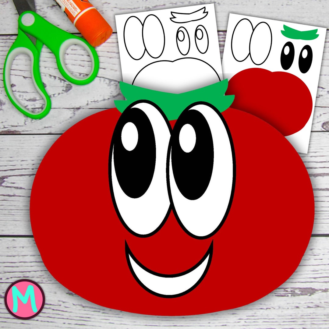 Tomato Craft Template: Cut & Glue Paper Craft (PDF) - Etsy