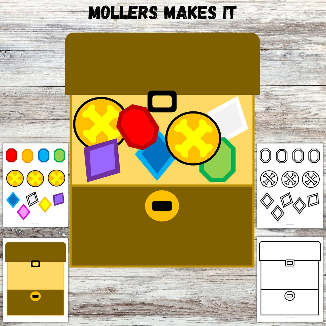 Treasure Chest Paper Craft Pattern Template for Kids - Etsy