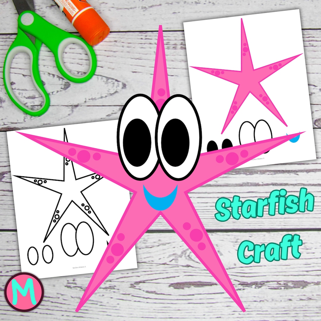 Starfish Craft Template for Kids in Preschool, Kindergarten, Elementary ...