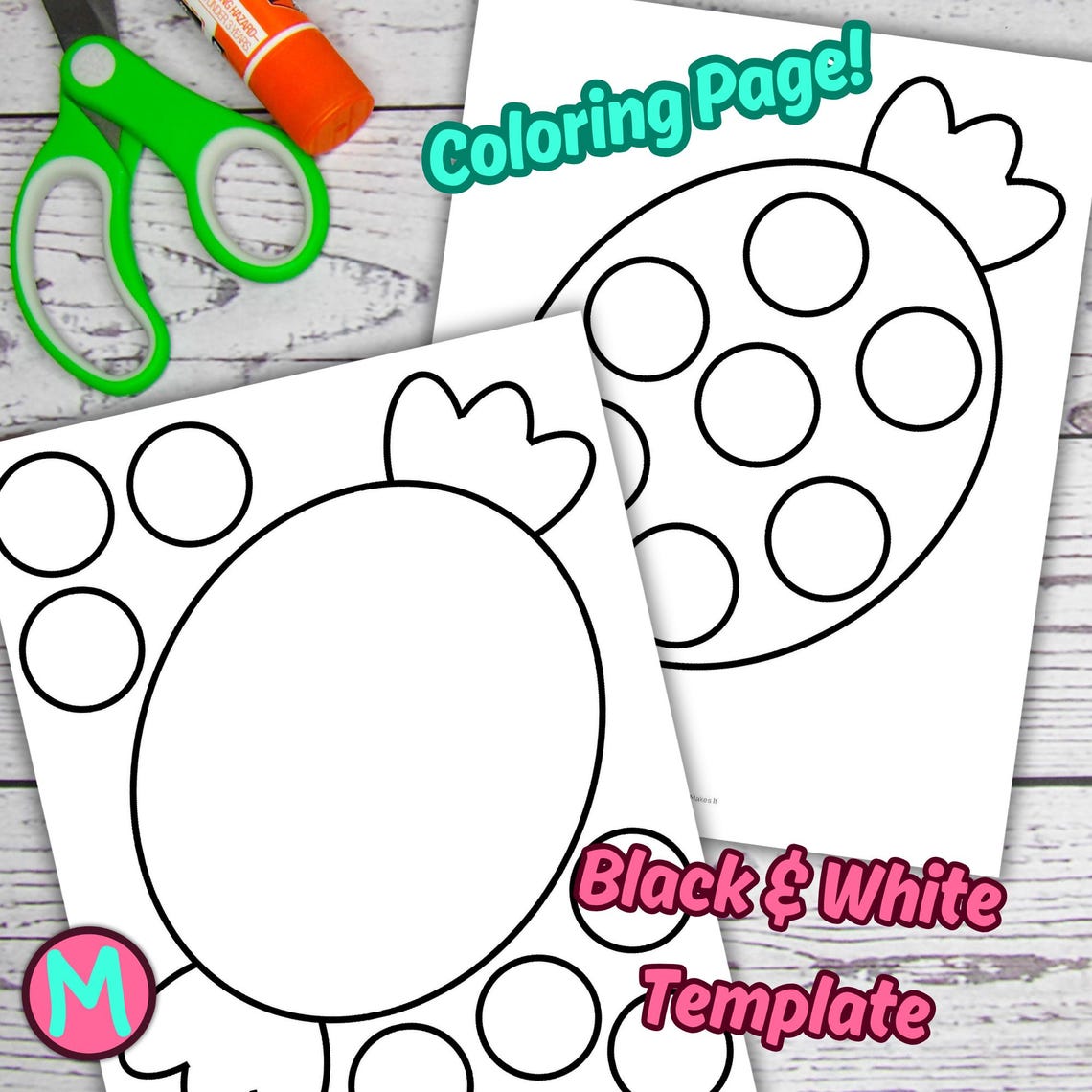 Halloween Candy Craft Template: Cut & Glue Paper Craft (PDF) - Etsy