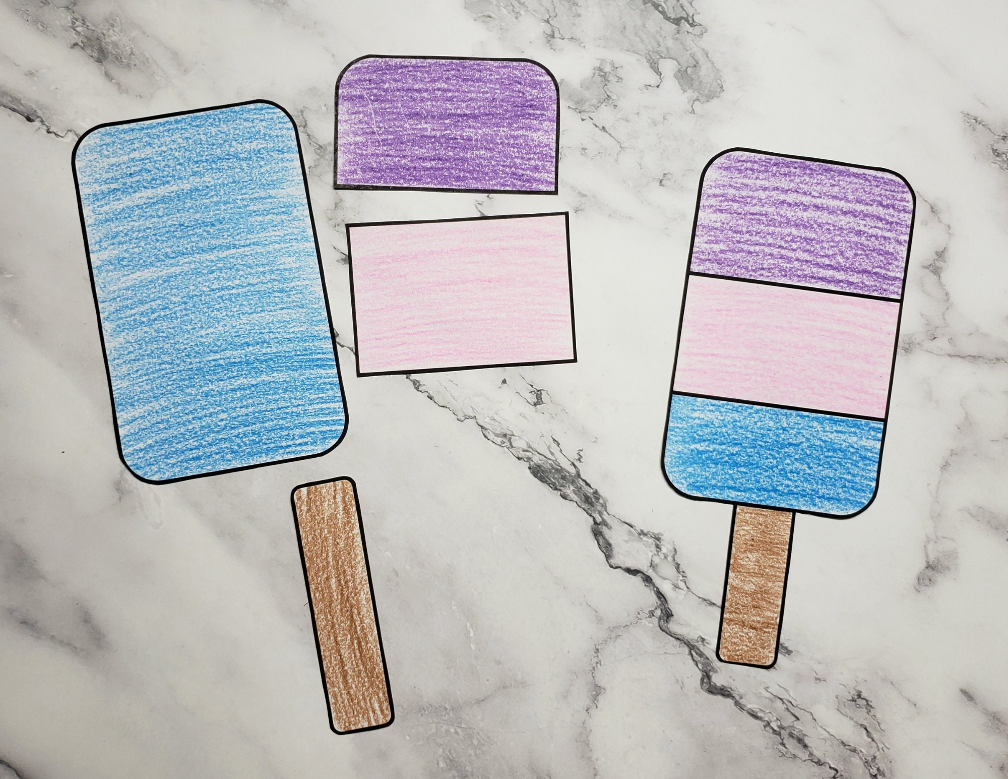 Popular Popsicle Craft Template for Kids, Preschool, Kindergarten ...