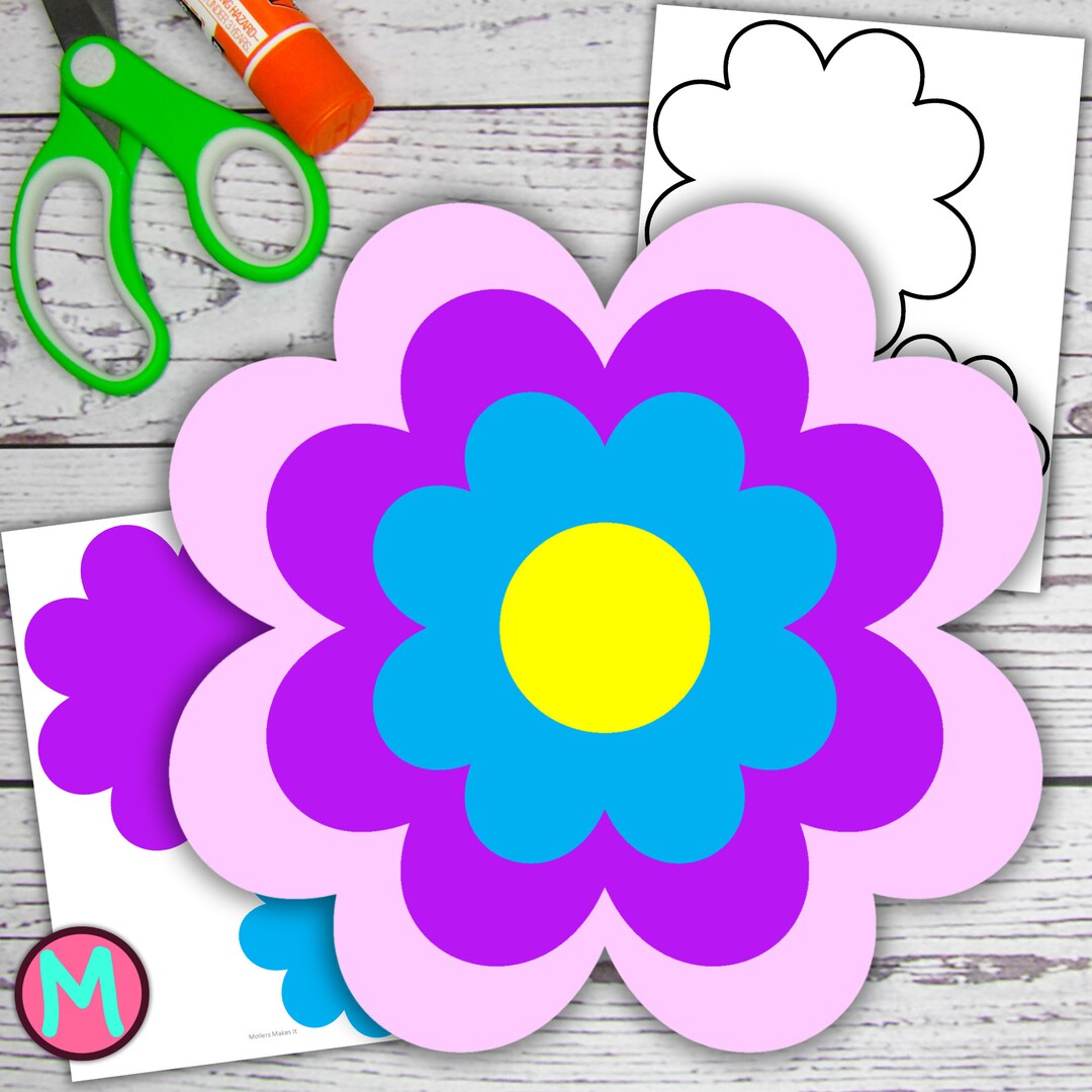 Flower Craft Template: Printable Spring Garden Cut and Glue Activity ...