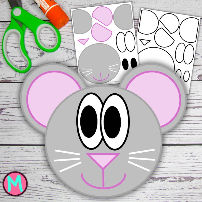 Mouse Craft Template, Simple Toddler Craft, Preschool Cut and Glue ...