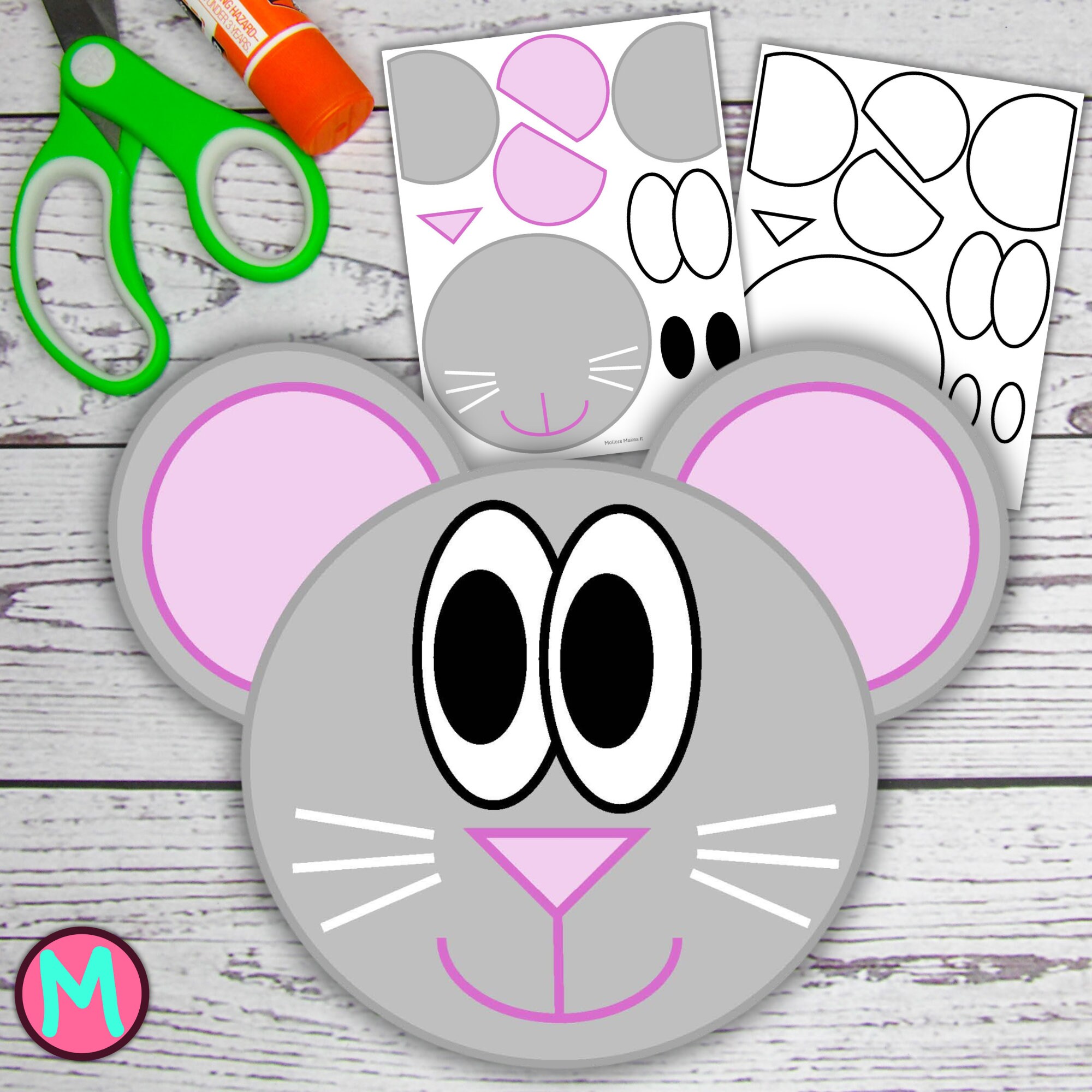 Mouse Craft Template, Simple Toddler Craft, Preschool Cut and Glue ...