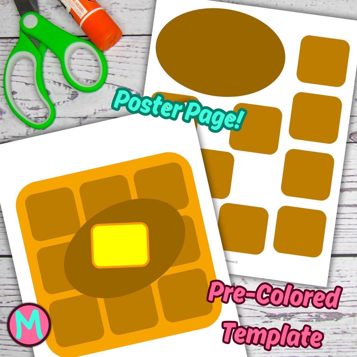 Waffle Craft Template for Kids, Simple DIY Waffle Craft for ...