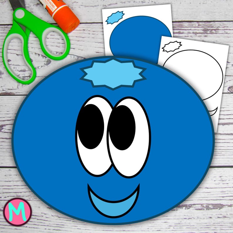 Blueberry Craft Template|printable Cut and Glue Food Paper Craft for ...