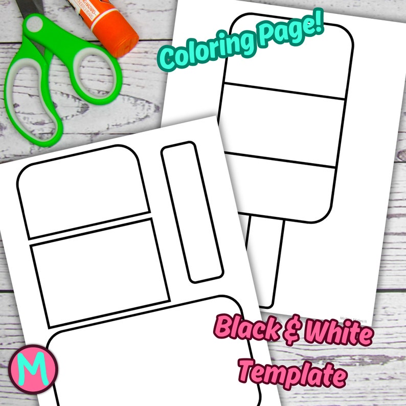 Popular Popsicle Craft Template for Kids, Preschool, Kindergarten ...