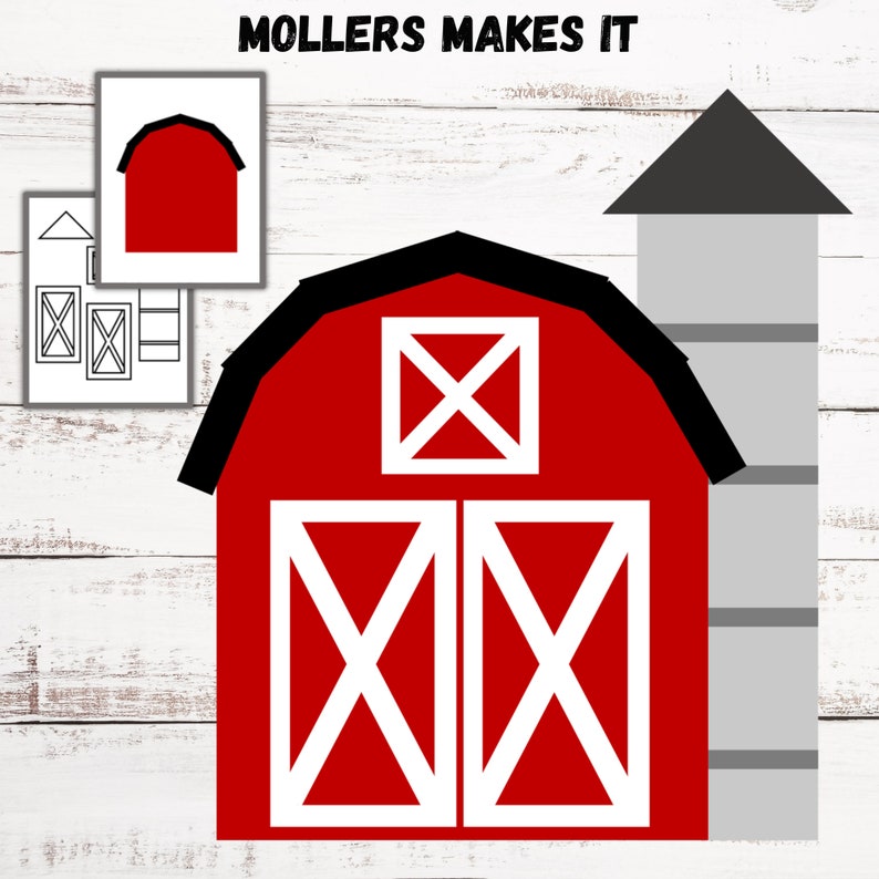 Barn and Silo Craft Template, Cut and Glue Craft for Kids, Preschool ...