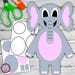 Elephant Craft Template for Kids in Preschool, Simple Elephant Cut and ...