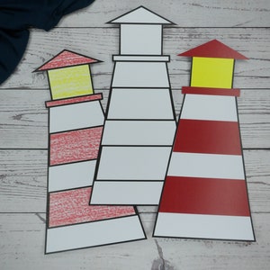 Lighthouse Craft Template for Kids, Pattern for Preschool, Kindergarten ...