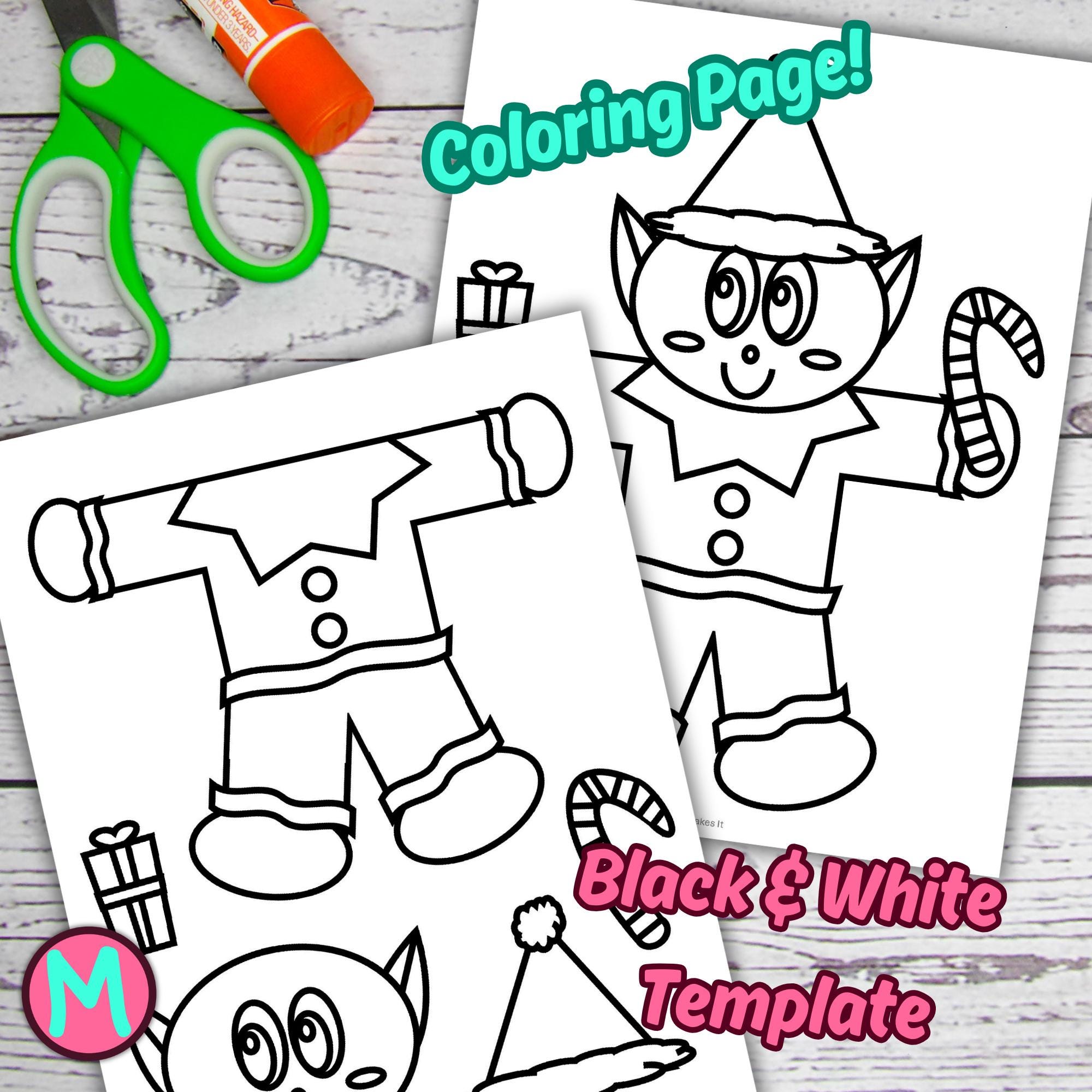 Elf Craft Template: Christmas Paper Craft for Kids (printable) - Etsy