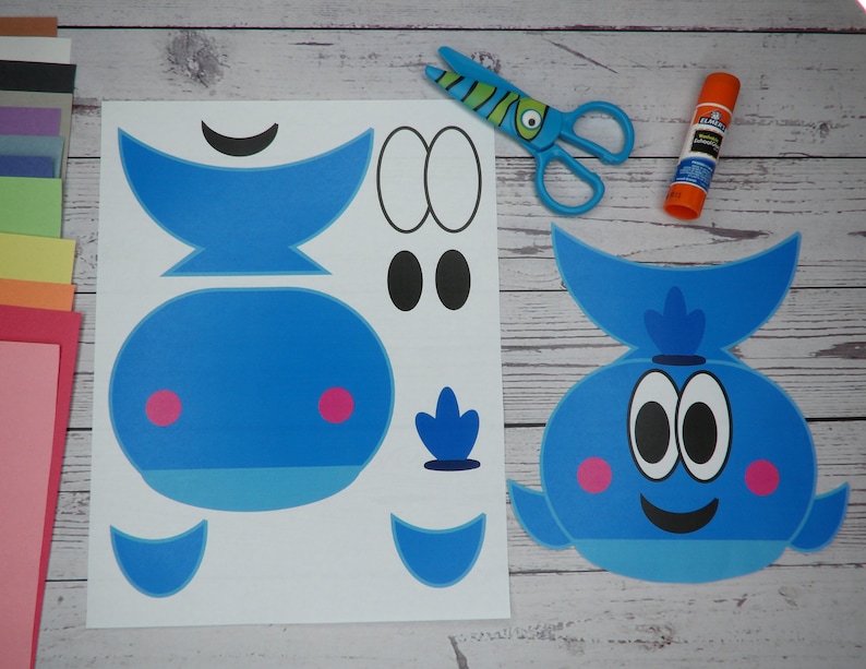 Whale Craft Template: Cut and Glue Paper Craft (PDF) - Etsy